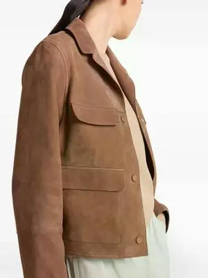 YVES SALOMON Suede Jacket - Brown