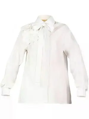 Elie Saab Floral-appliqué Shirt - White