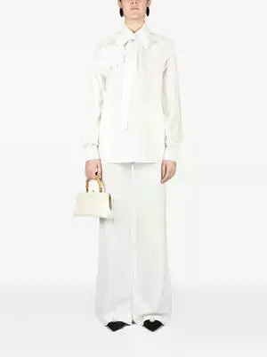 Elie Saab Floral-appliqué Shirt - White