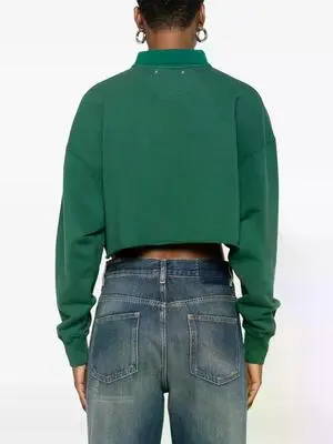 GOLDEN GOOSE Printed Cropped Polo Top
