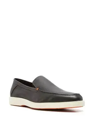 Santoni Leather Loafers - Brown