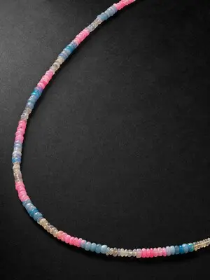 Jia Jia Gold Opal Beaded Necklace - Pink