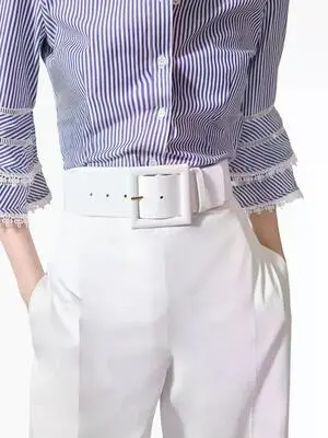 Carolina Herrera Leather Belt - White