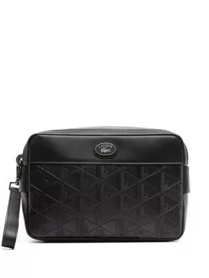 Lacoste Nomogramme Leather Clutch - Black