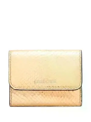 Roberto Cavalli Leather Wallet - Gold