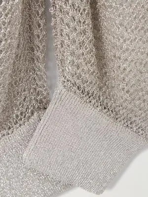 Alaïa Metallic Open-knit Wide-leg Pants