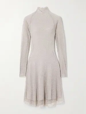 Alaïa Metallic Open-knit Mini Dress