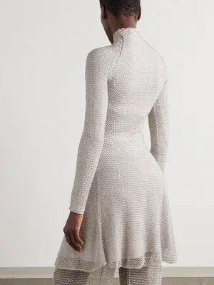 Alaïa Metallic Open-knit Mini Dress