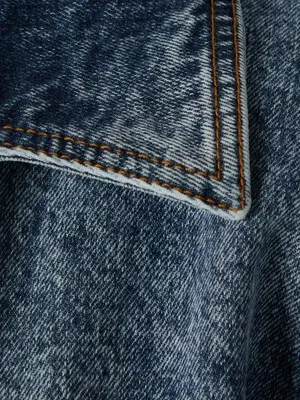 Alaïa Spiral Asymmetric Denim Coat - Blue