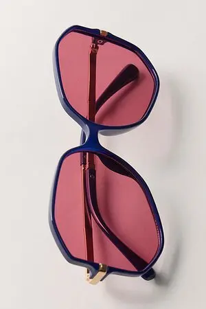 Free People Jerry Oversized Sunglasses - Navy/pink
