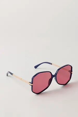 Free People Jerry Oversized Sunglasses - Navy/pink