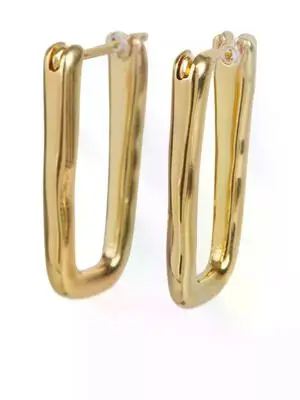 JIL SANDER Logo-engraved Hoop Earrings - Gold