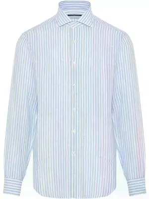 BARBA NAPOLI Linen Shirt - Blue