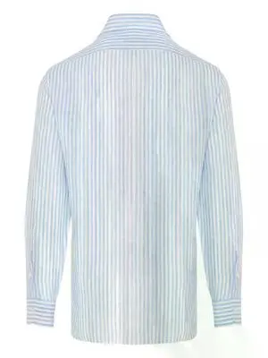 BARBA NAPOLI Linen Shirt - Blue