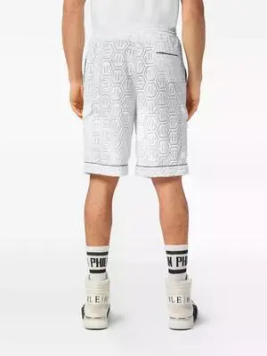 Philipp Plein Monogram Track Shorts - White