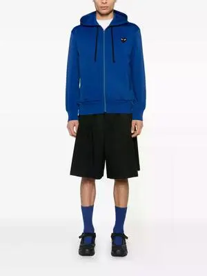 Play Comme Des Garcon Heart-emblem Zip-up Hoodie - Blue