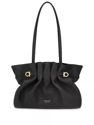 FERRAGAMO Small Nappa Leather Shoulder Bag - Black