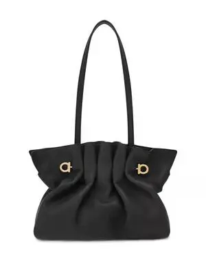 FERRAGAMO Small Nappa Leather Shoulder Bag - Black