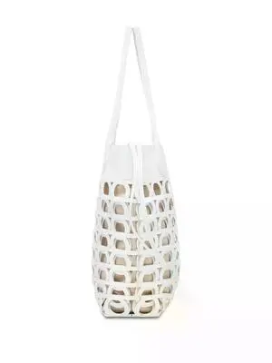 FERRAGAMO Medium Gancini Cut-out Tote Bag - White
