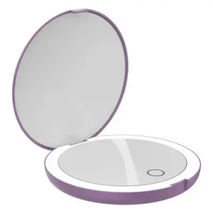LUNA LONDON Compact Mirror | 7x Magnified Rechargeable Led Makeup Mirror - Lavender