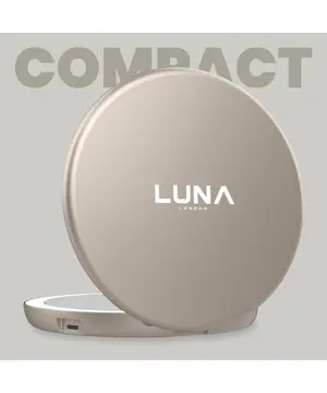 LUNA LONDON Compact Mirror | 7x Magnified Rechargeable Led Makeup Mirror - Soft Stone