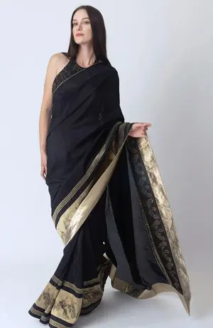 RAAS Mia Saree With Embroidered Blouse