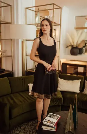 RAAS Zila Mini Fit & Flare Dress With Bow Tie