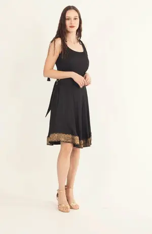 RAAS Zila Mini Fit & Flare Dress With Bow Tie