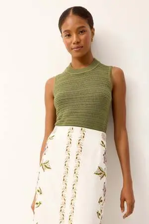 MARIE OLIVER Nev Knit Top - Pesto