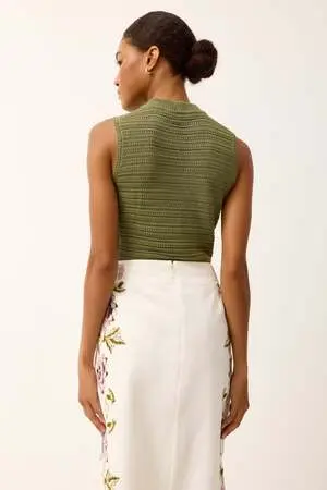 MARIE OLIVER Nev Knit Top - Pesto