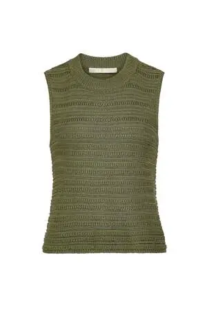 MARIE OLIVER Nev Knit Top - Pesto
