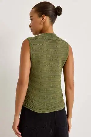 MARIE OLIVER Nev Knit Top - Pesto