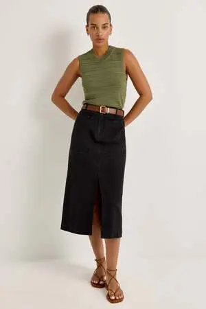 MARIE OLIVER Nev Knit Top - Pesto