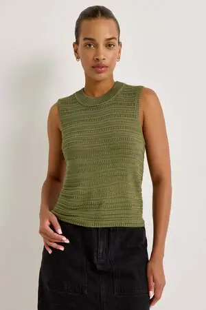 MARIE OLIVER Nev Knit Top - Pesto