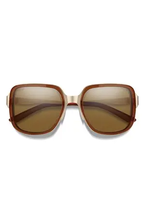SMITH Aveline 55mm Chromapop™ Polarized Square Sunglasses - Amber / Polarized Brown