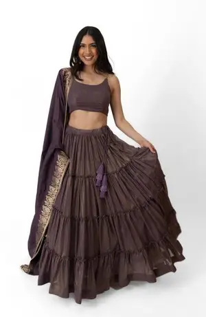 RAAS Gaia Shimmer Tiered Lehenga Choli Set