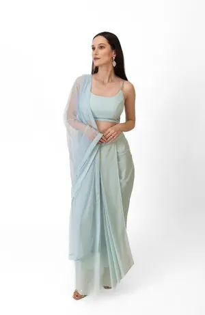 RAAS Kiya Shimmer Drape Skirt Set