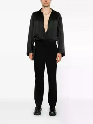 Giorgio Armani Virgin Wool Trousers - Black