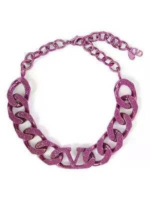 Valentino Garavani Vlogo Signature Curb-chain Necklace - Pink