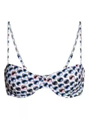 Tory Burch Eye-print Bikini Top - Blue
