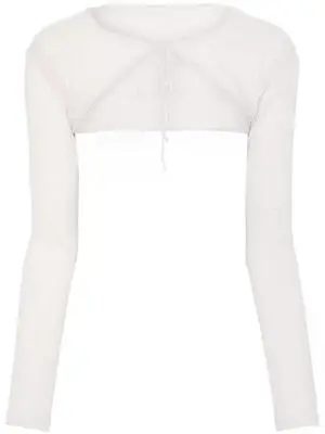 LUDOVIC DE SAINT SERNIN The Bolero Cropped Jacket - Neutrals