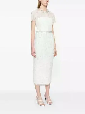 SELF-PORTRAIT Embellished Tulle Midi Dress