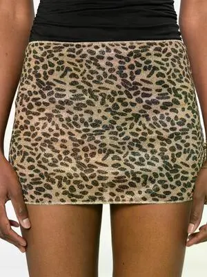 Oseree Leopard-print Mini Skirt