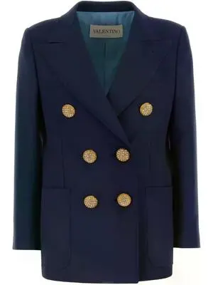 Valentino Garavani Crystal-embellished Blazer - Blue