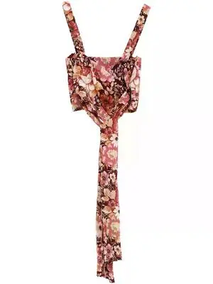 Chloé Floral-print Cropped Top - Pink