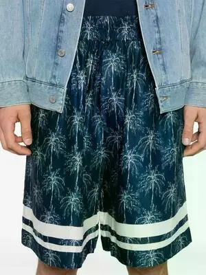 LANEUS Palm Tree-print Shorts - Blue