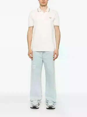 Comme Des Garçons Embroidered-motif Polo Shirt - Pink