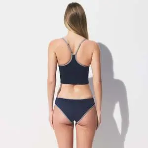 SKIMS Signature Swim Hipster Bikini Bottom - Navy Contrast