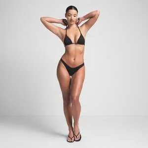 SKIMS Signature Swim Tanga Bikini Bottom - Onyx