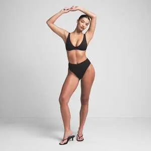 SKIMS Signature Swim High Waisted Bikini Bottom - Onyx
